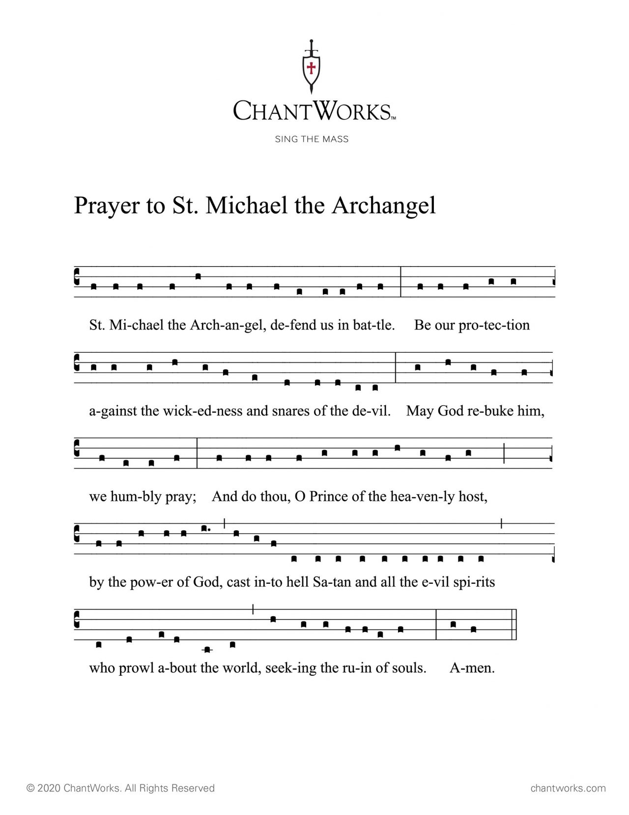 A chanted prayer to Saint Michael - ChantWorks